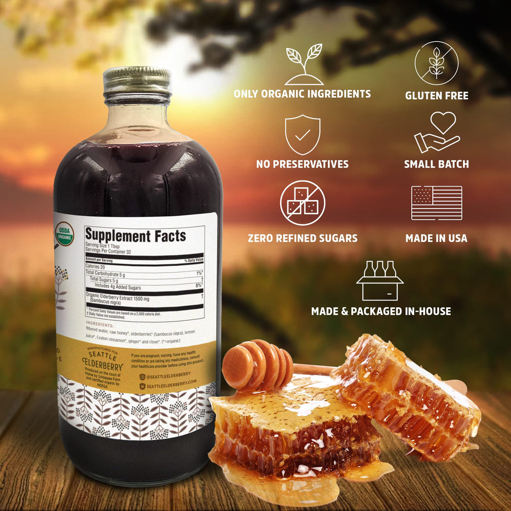 16oz elderberry syrup for wellness