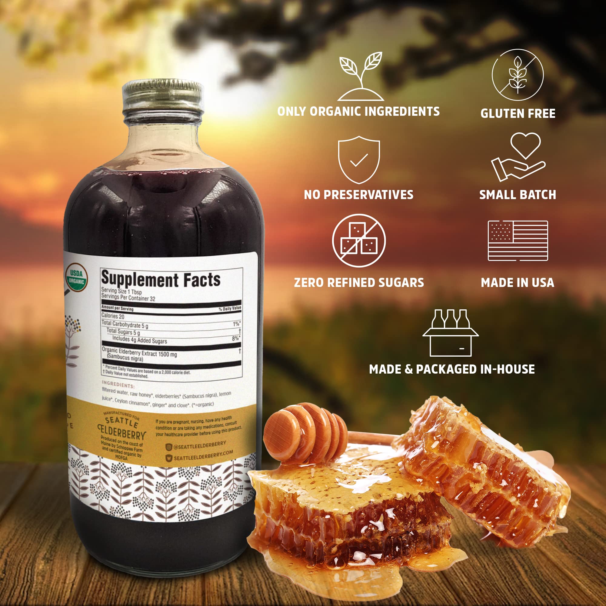 16oz elderberry syrup for wellness
