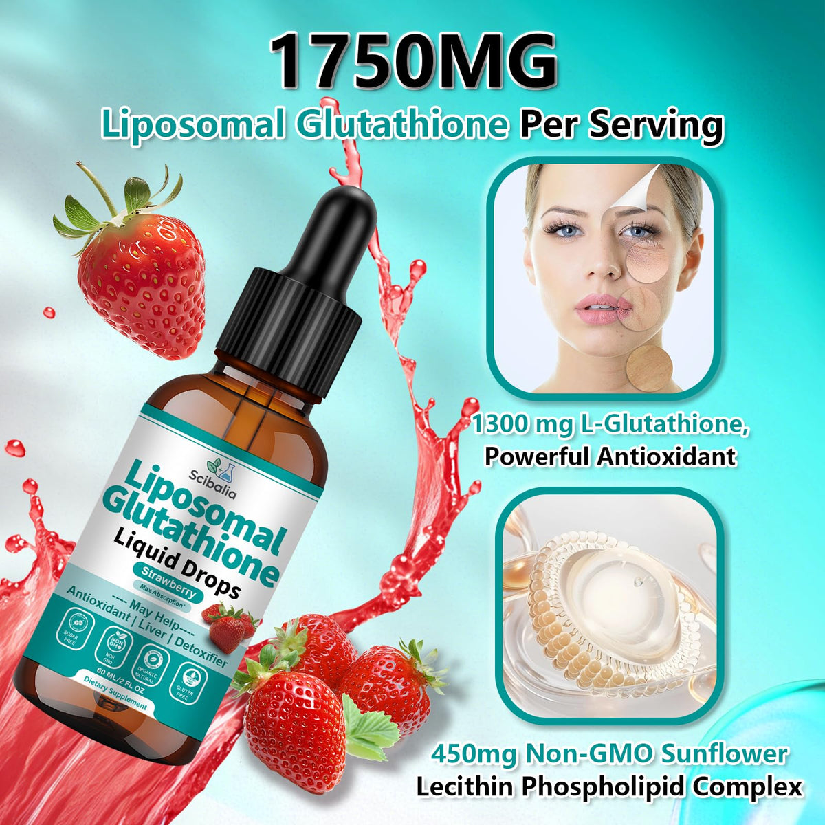 1750 mg glutathione supplement