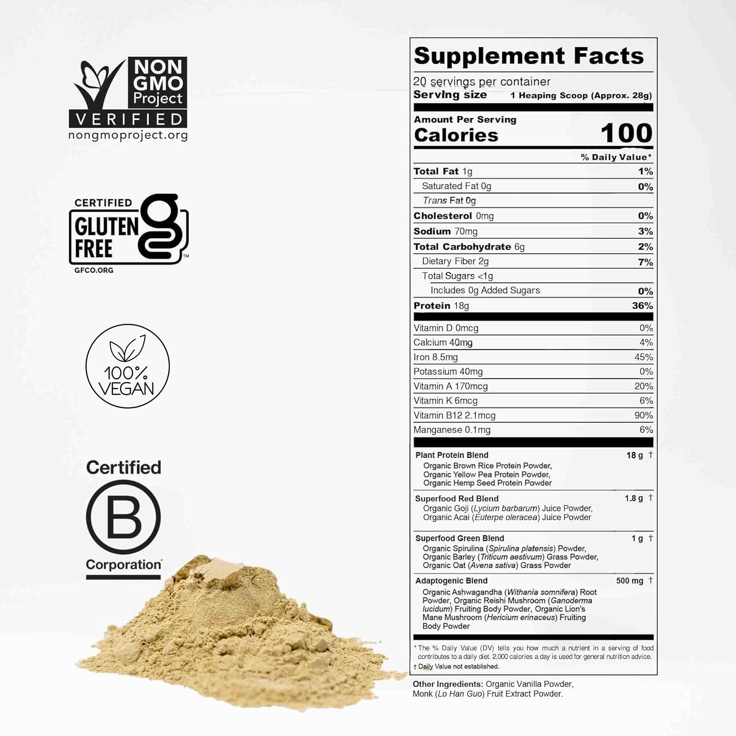 18 g protein per serving