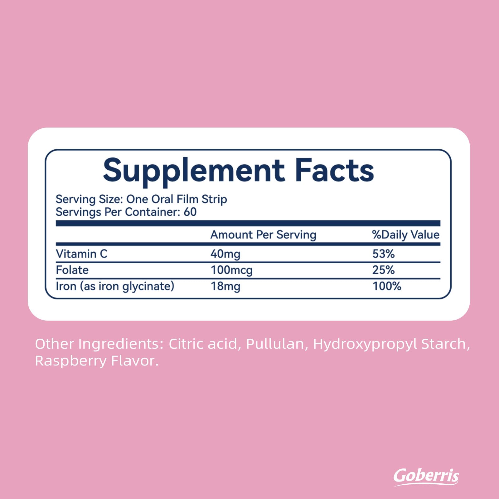 18 mg iron strips for energy