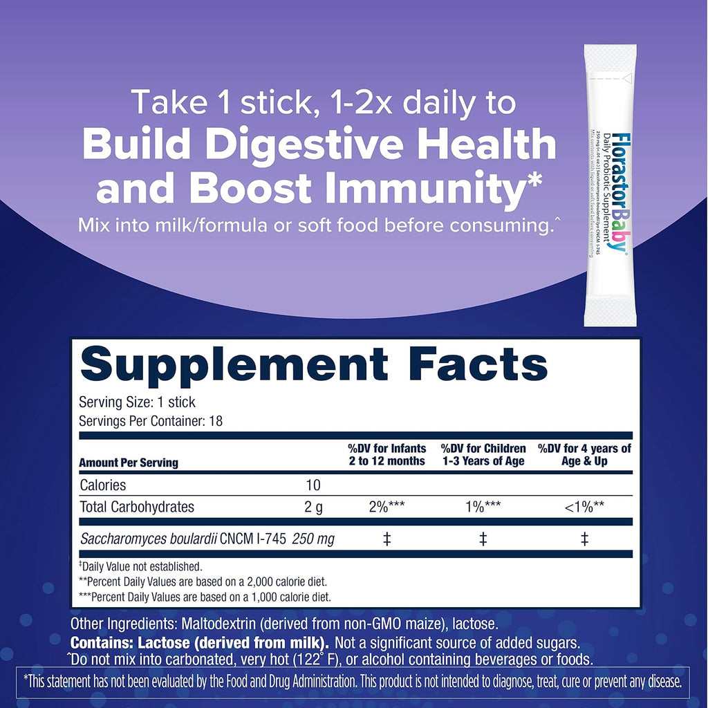 18 sticks of Florastor probiotics
