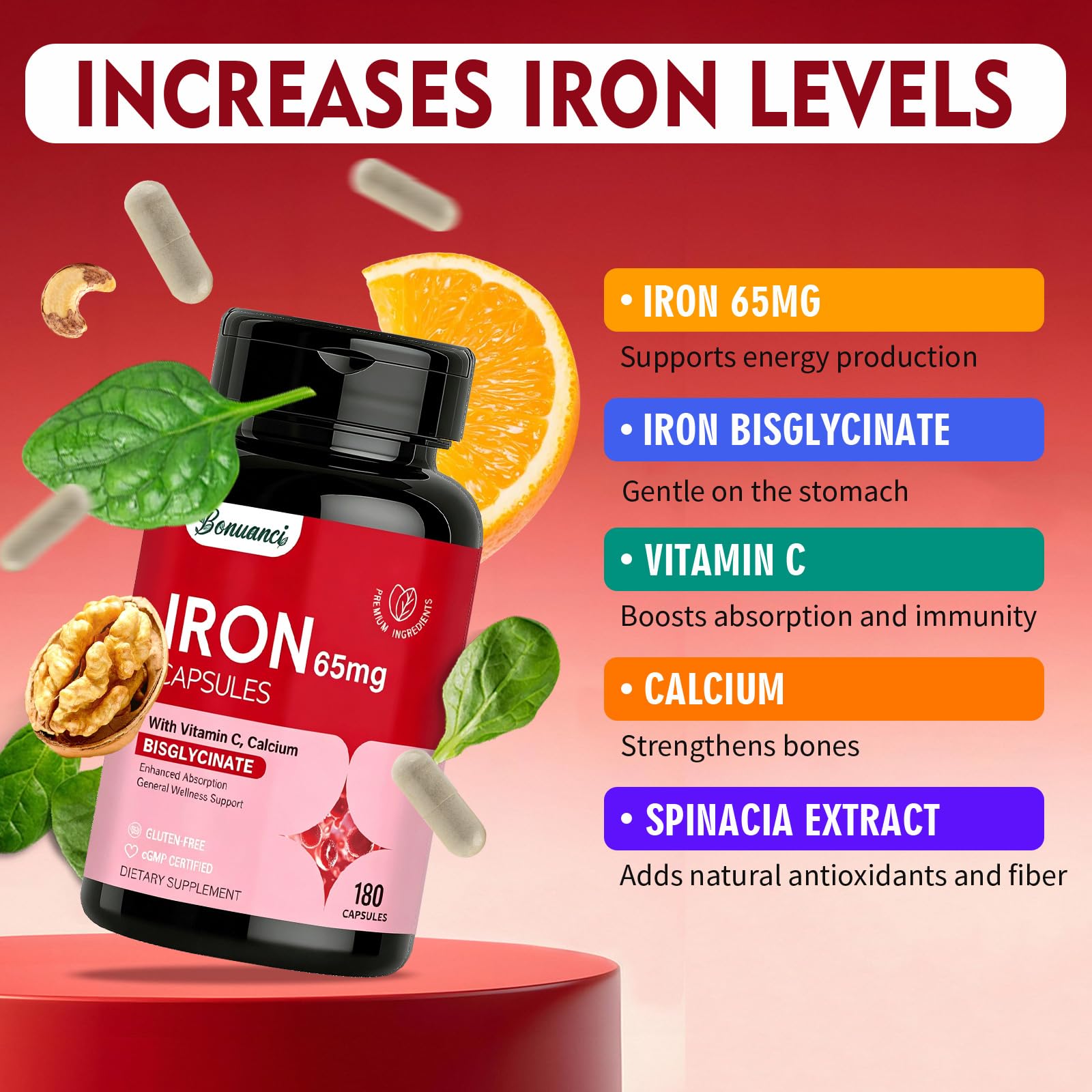 180 capsules for daily iron intake