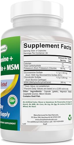 180 capsules glucosamine for daily use