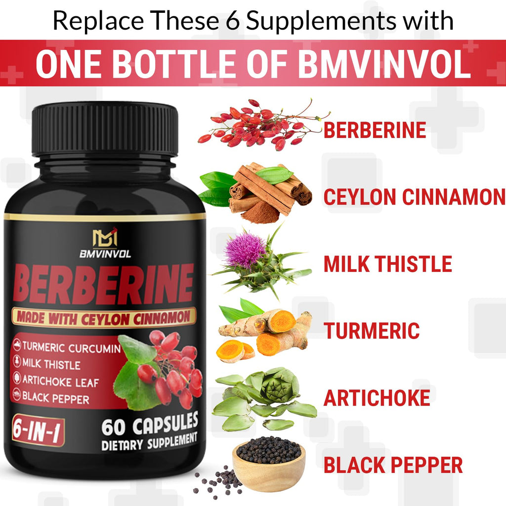 180 capsules of berberine with Ceylon cinnamon