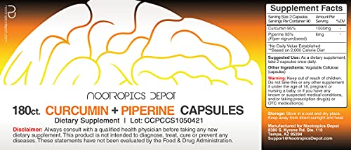 180 capsules of curcumin goodness