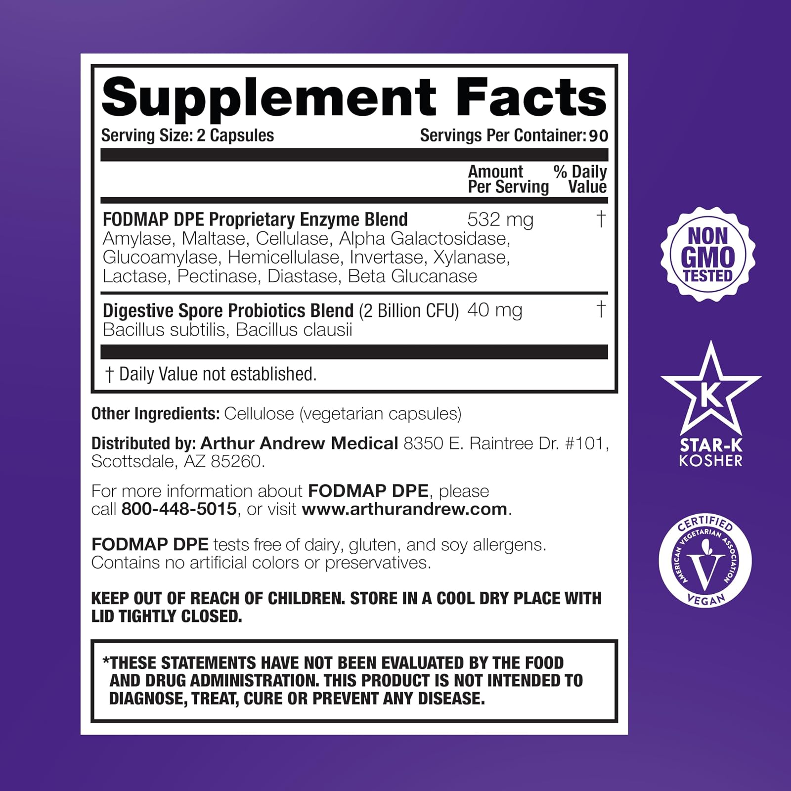 180 capsules of digestive enzymes