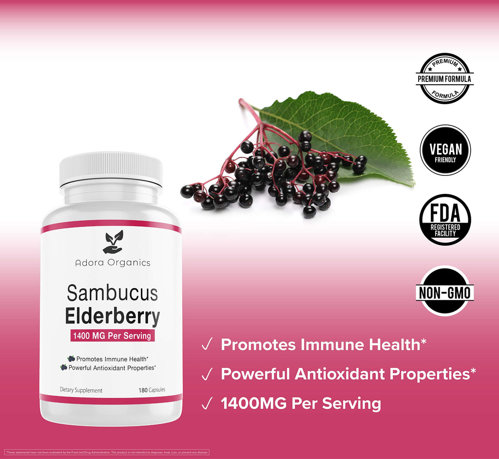 180 capsules of elderberry extract
