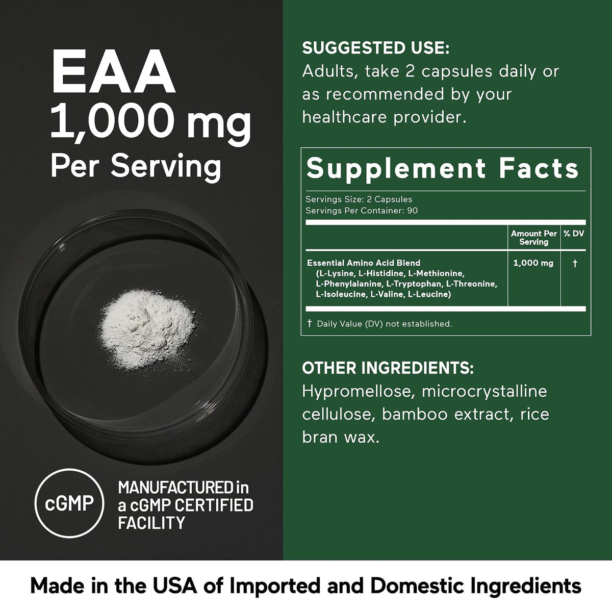 180 capsules of essential amino acids