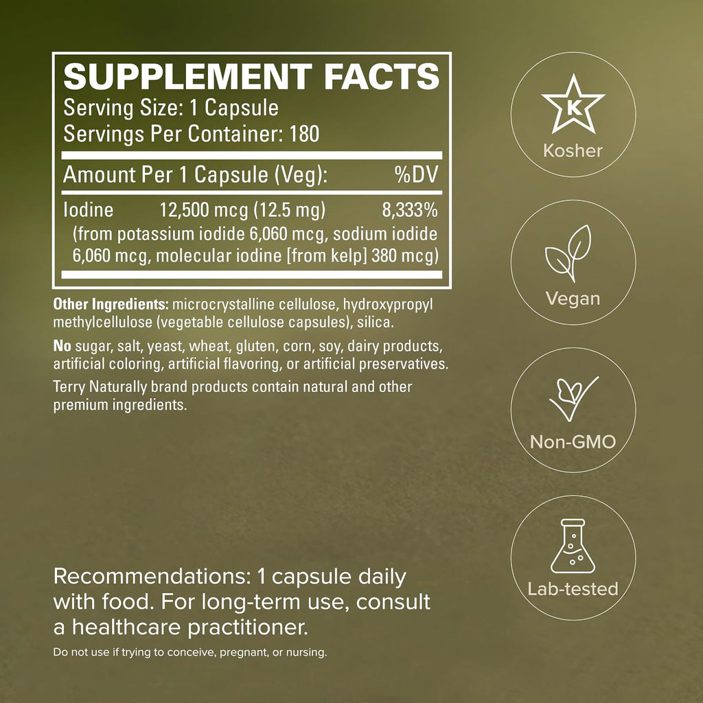 180 capsules of essential iodine