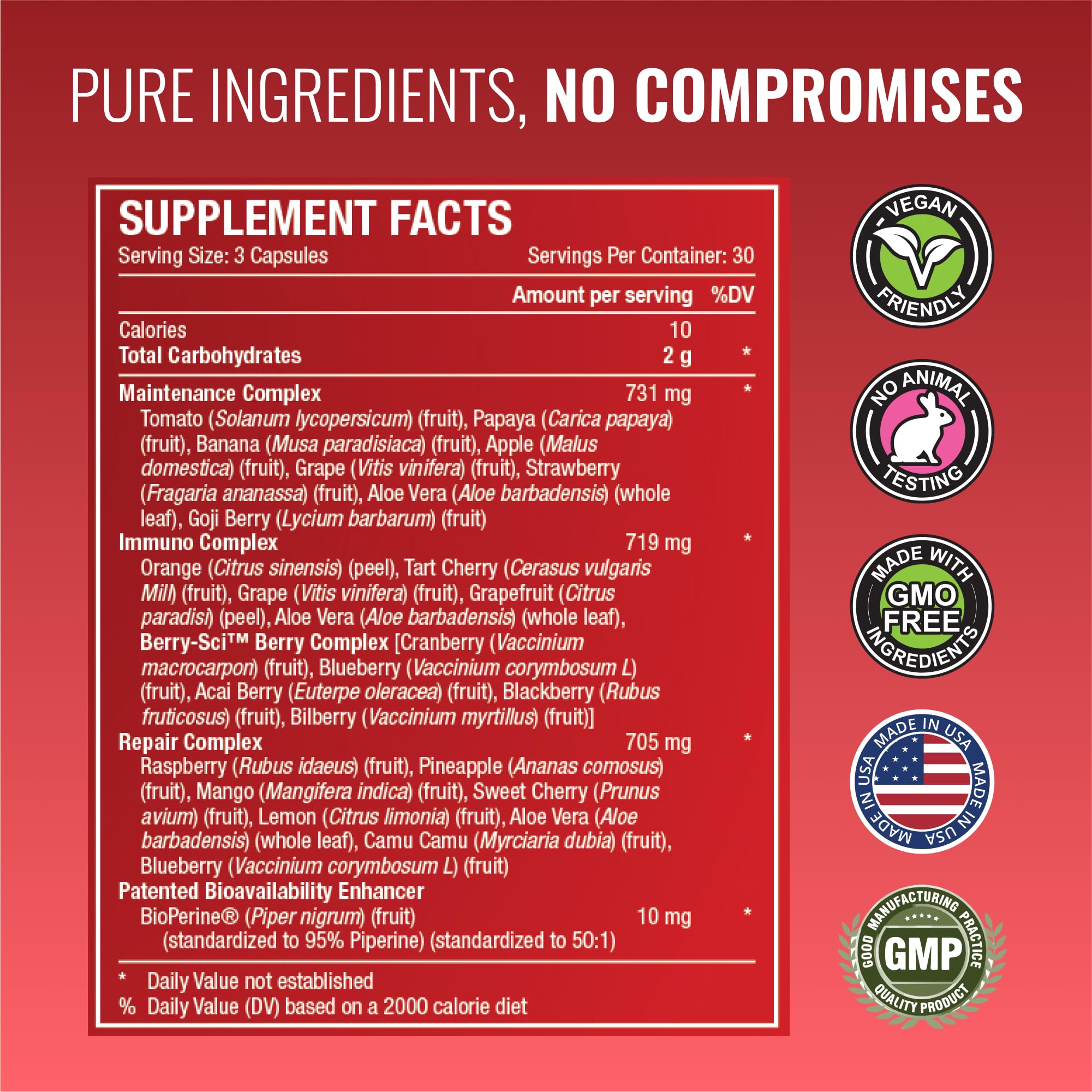180 capsules of essential nutrients