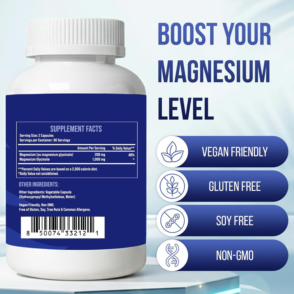 180 capsules of magnesium bisglycinate