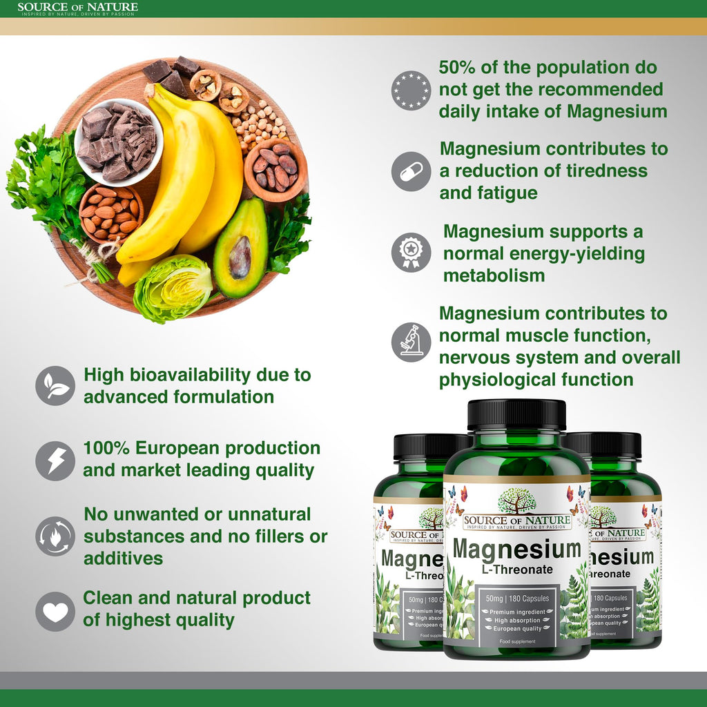 180 capsules of magnesium L-Threonate