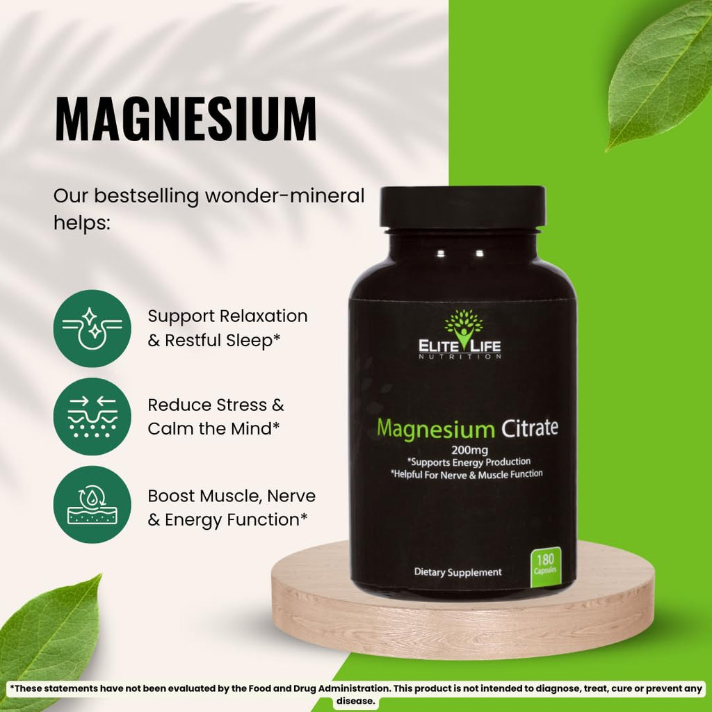 180 capsules of magnesium supplement