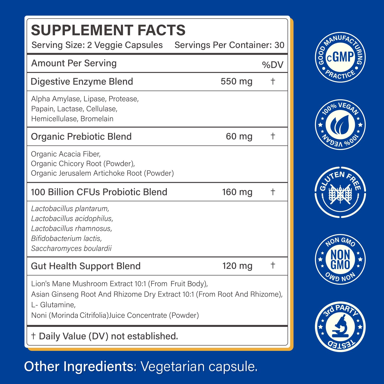 180 capsules of probiotics