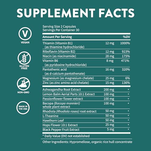180 capsules of vegan stress relief formula