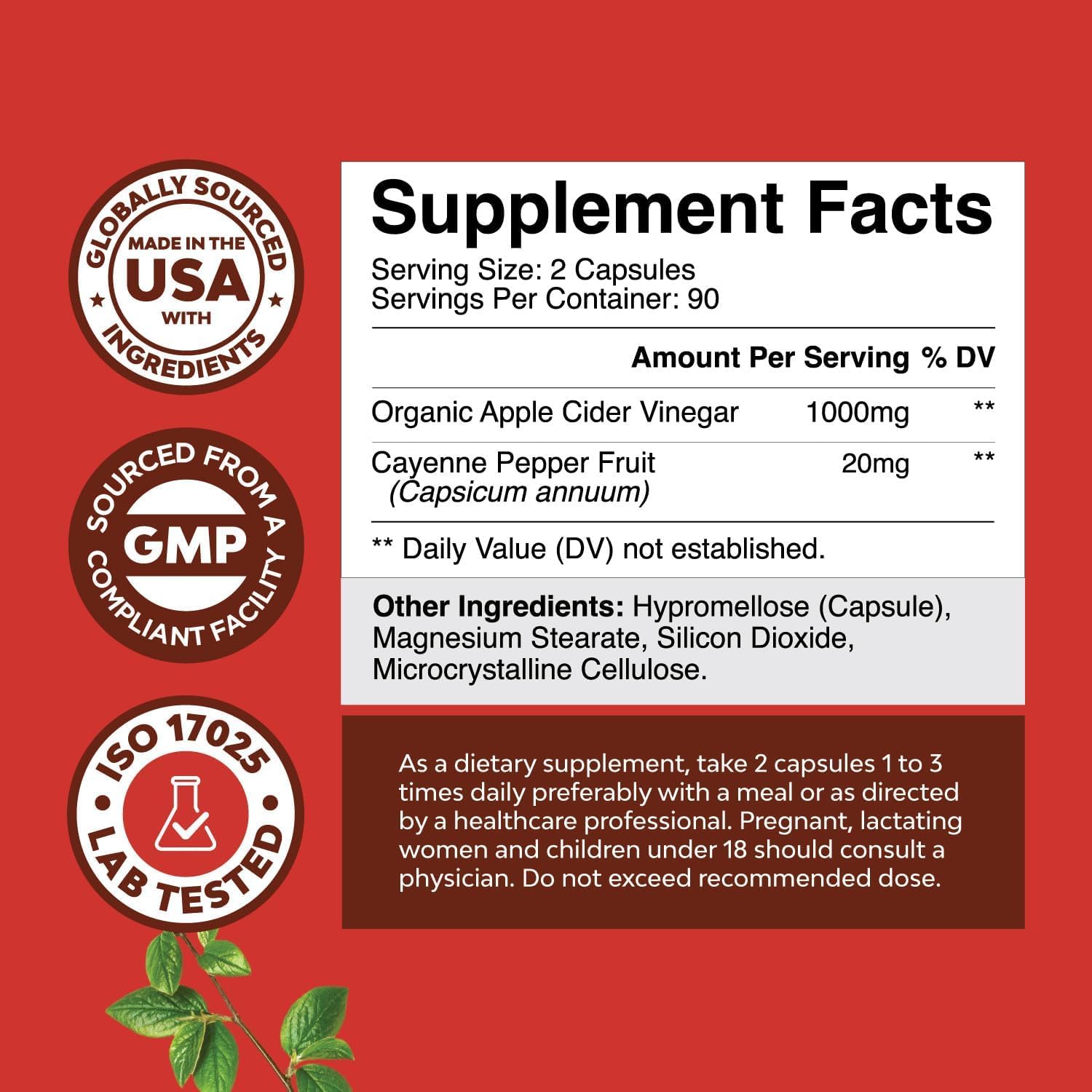 180 count apple cider vinegar capsules