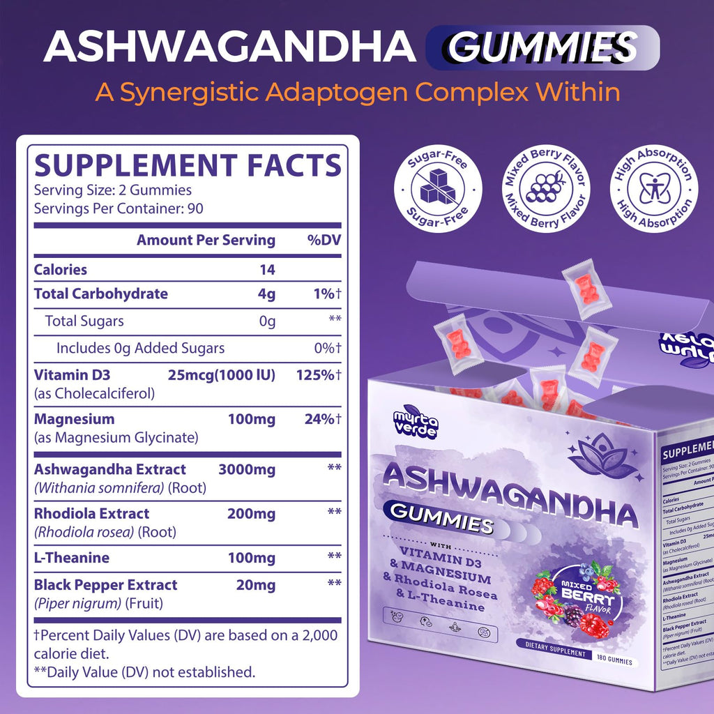 180 count ashwagandha gummies for long-lasting supply