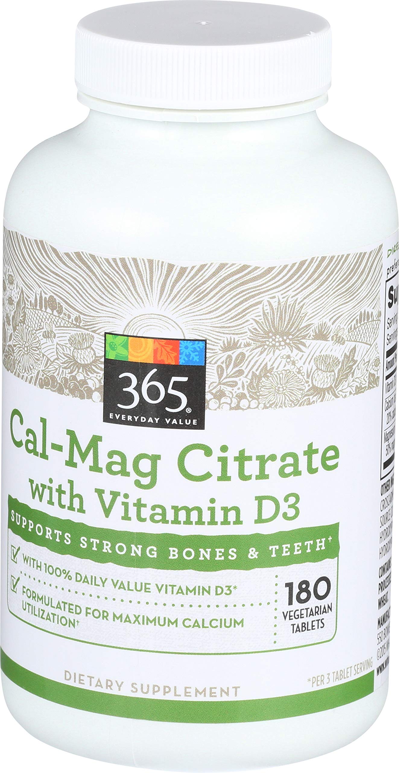 180 count calcium and magnesium tablets