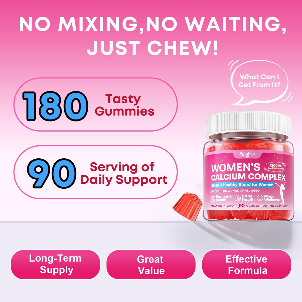 180 count calcium gummies for long-lasting supply