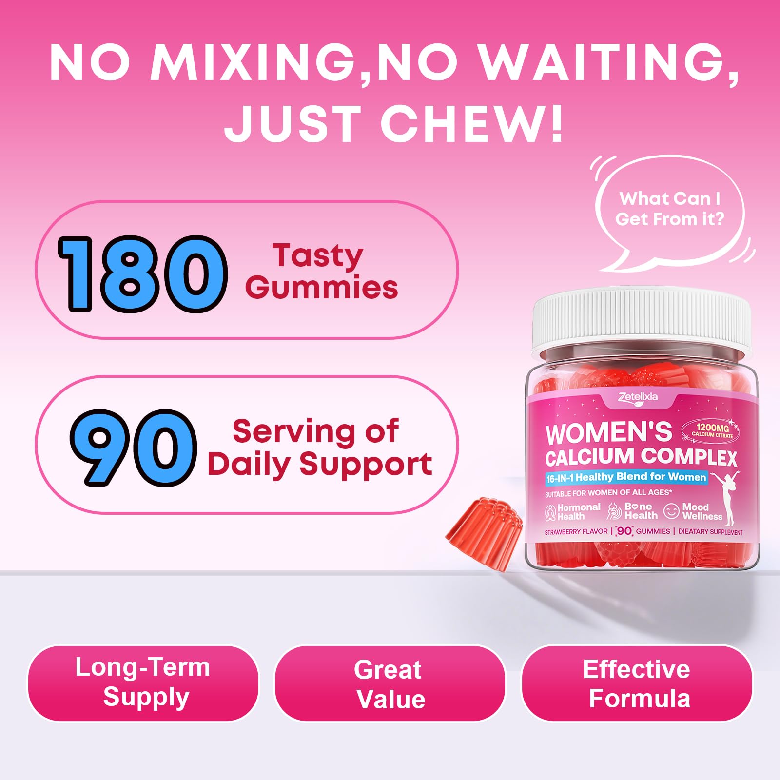 180 count calcium gummies for long-lasting supply