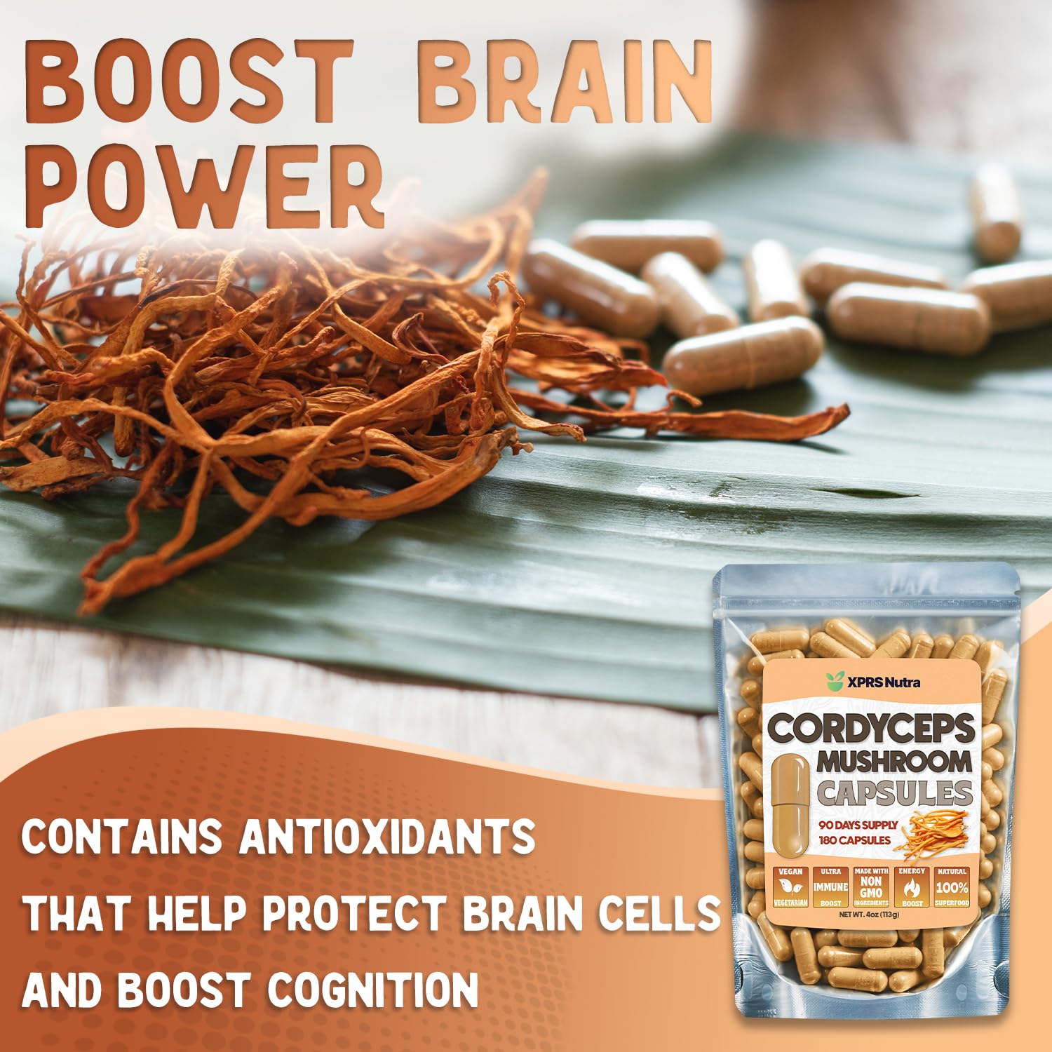 180 count cordyceps mushroom powder
