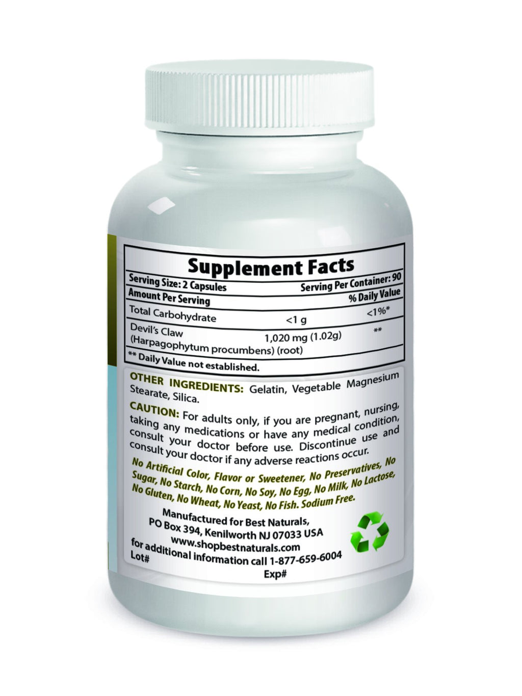180 count Devil's Claw capsules