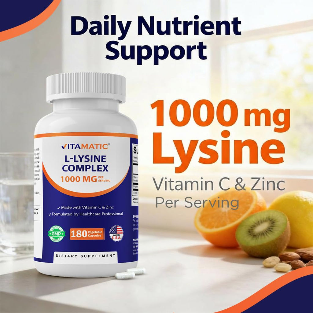 180 count L-Lysine vegetable capsules