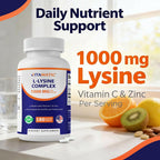 180 count L-Lysine vegetable capsules