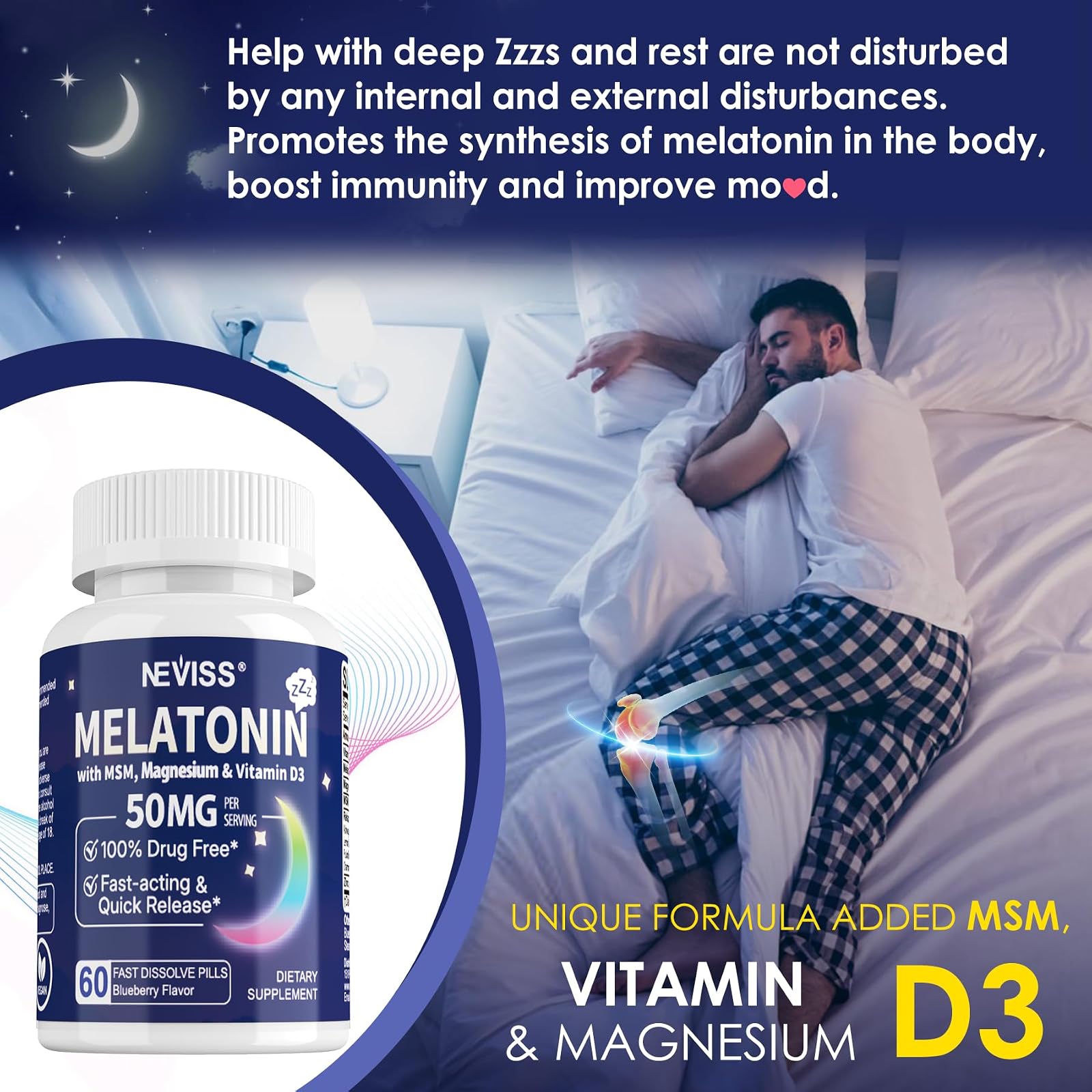 180 count melatonin for better sleep