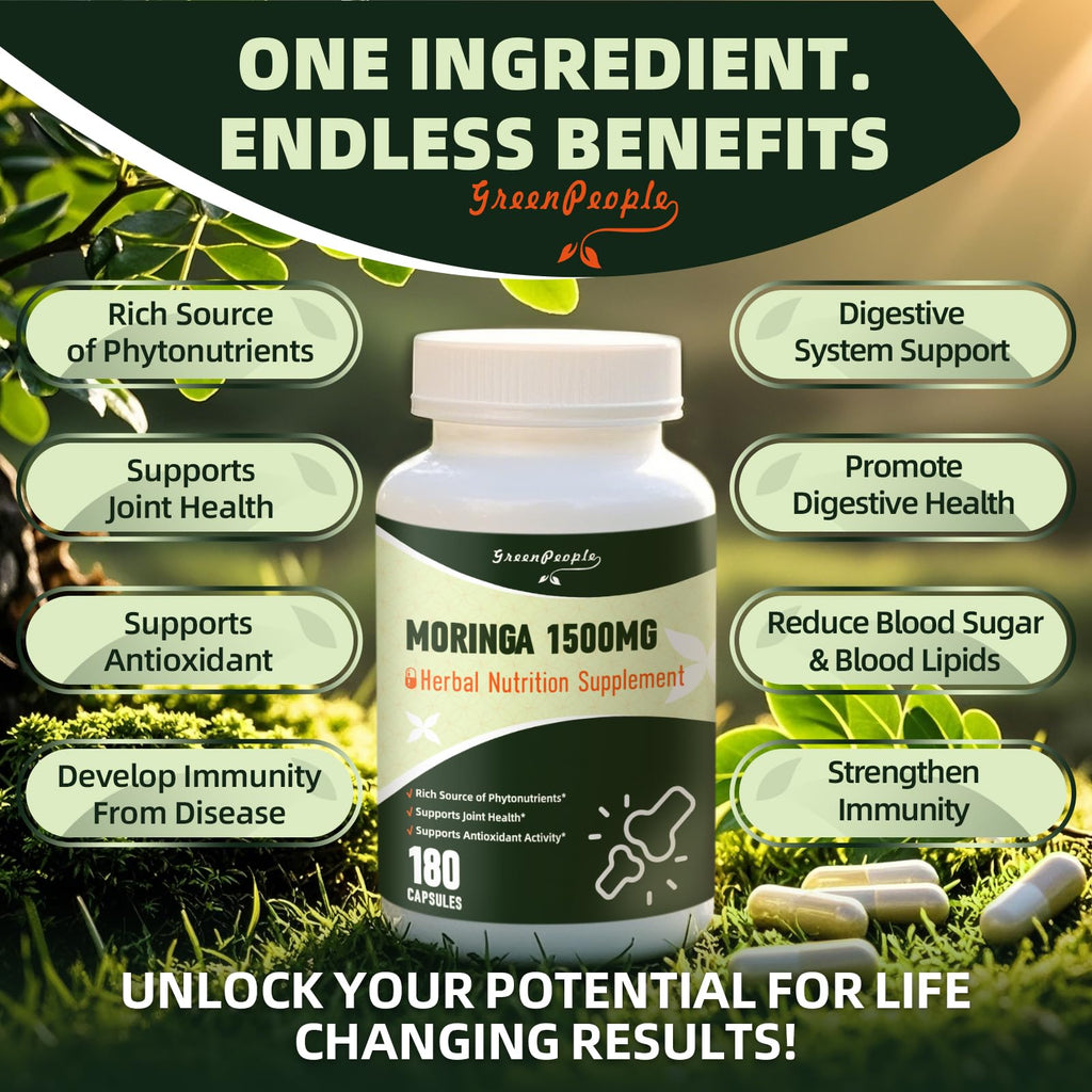180 count moringa capsules for convenience