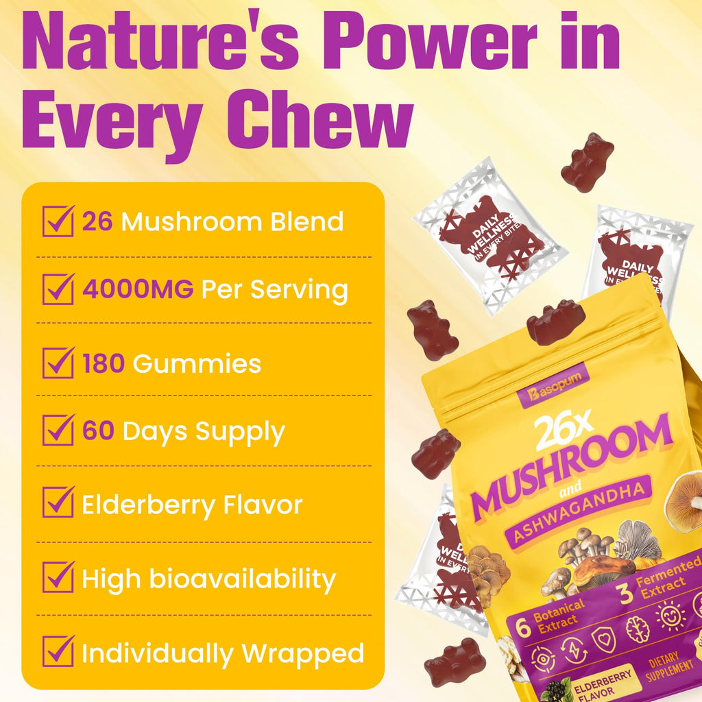 180 count mushroom gummies for convenience