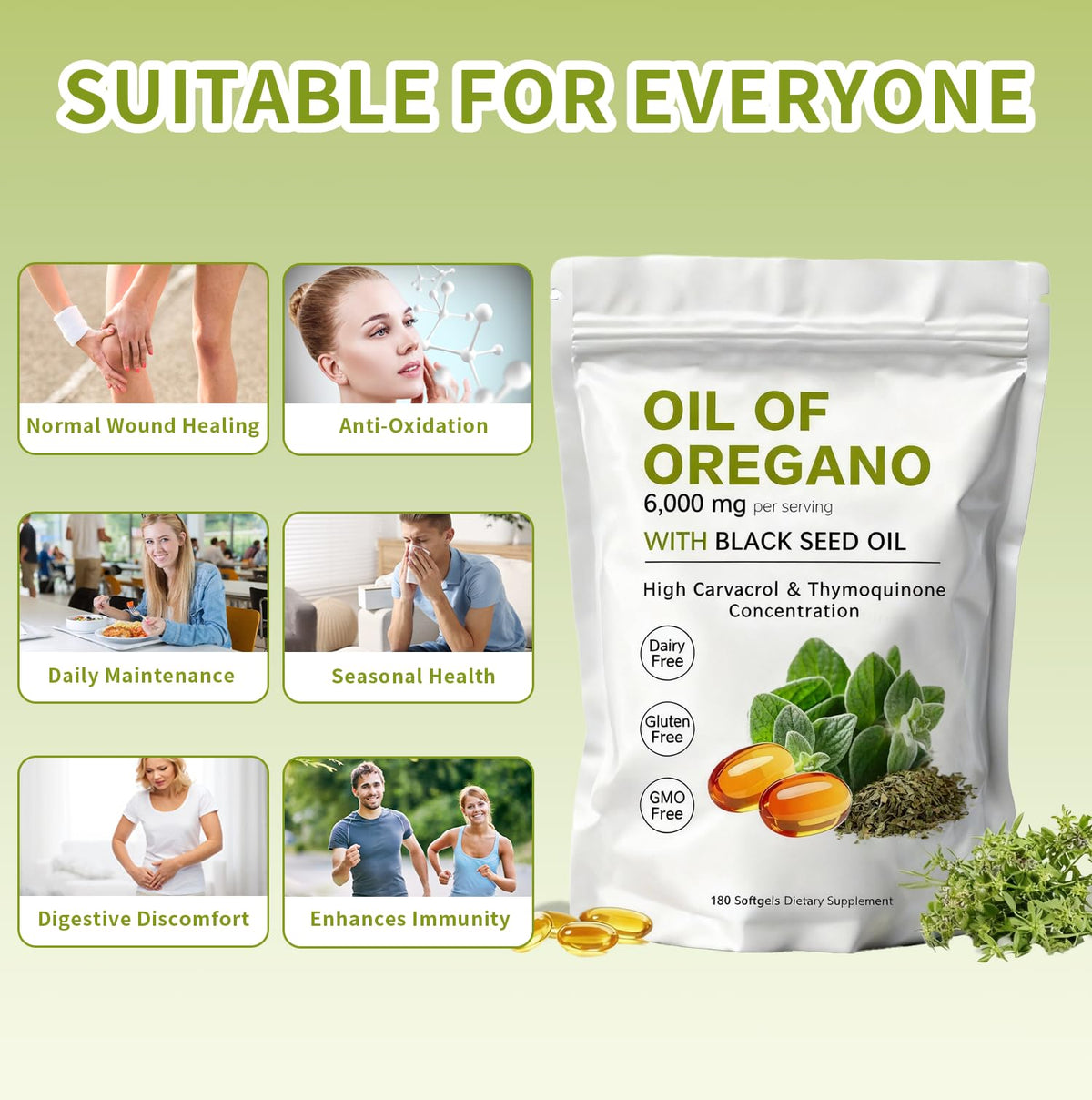 180 count oregano oil for daily use