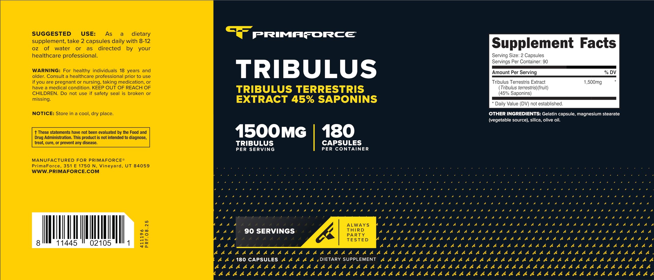 180 count tribulus capsules for value