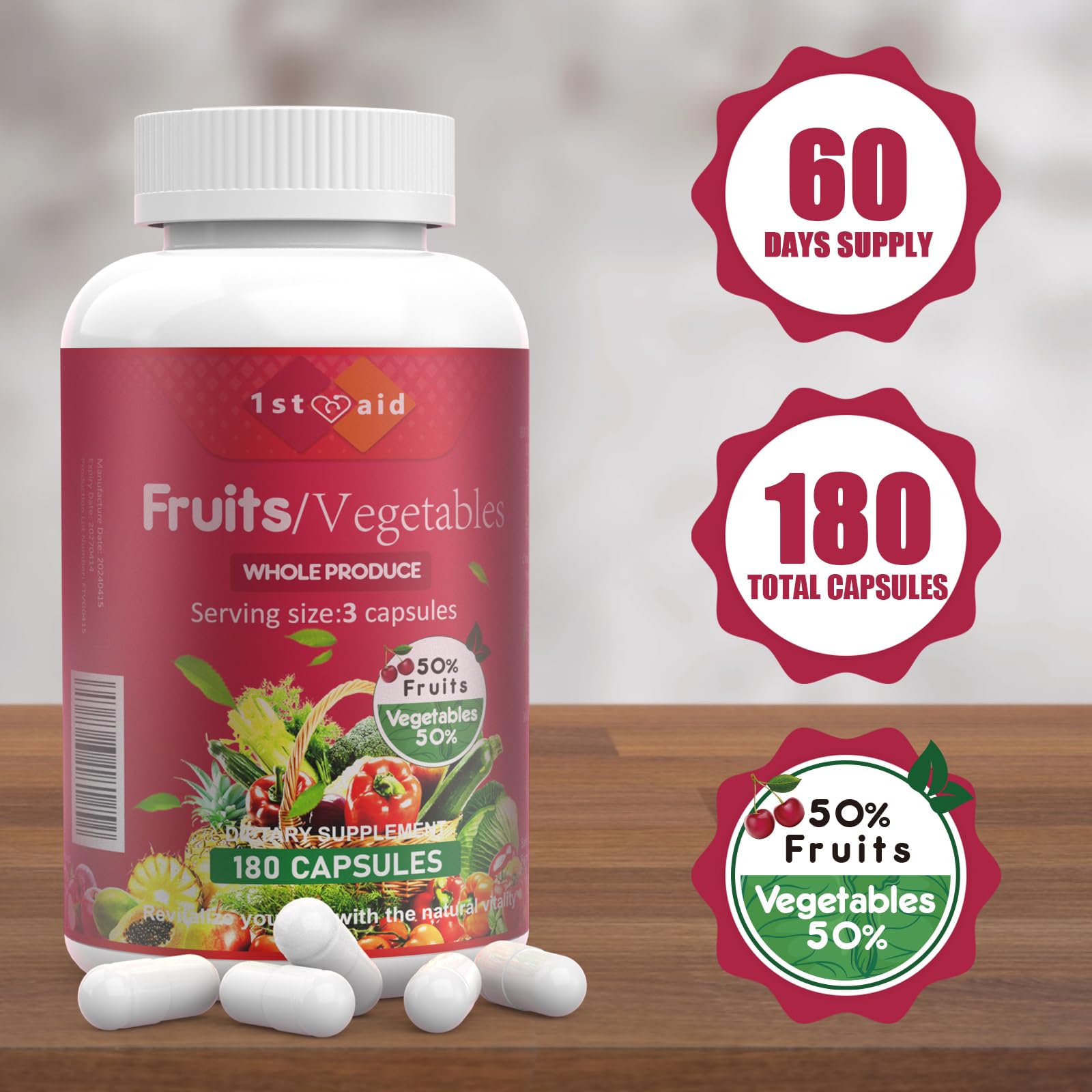 180 count vitamin capsules for convenience