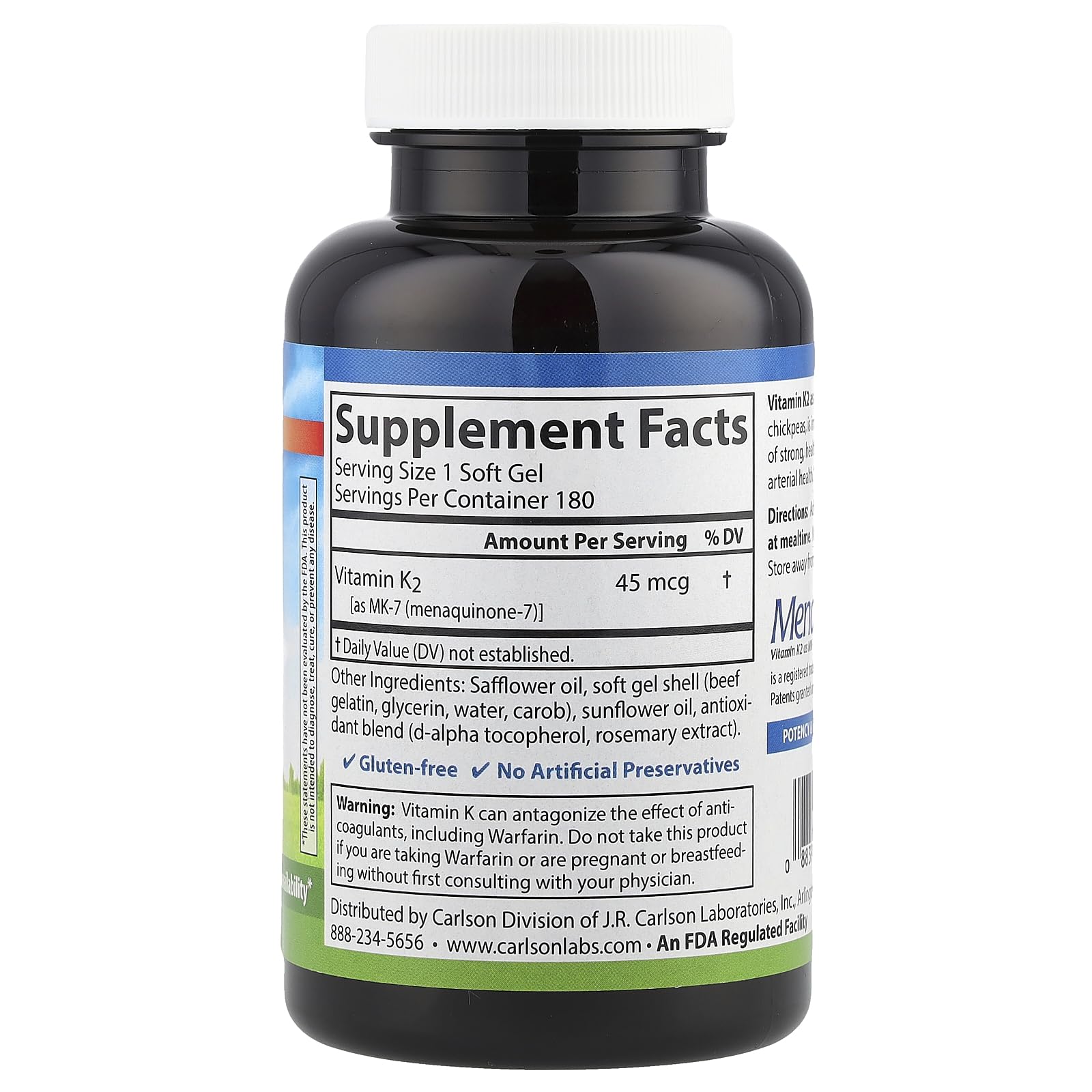 180 count vitamin K2 softgels