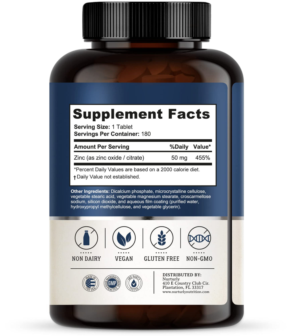 180 count zinc supplement bottle