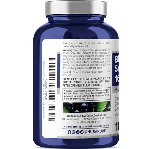 180 softgels of black currant oil