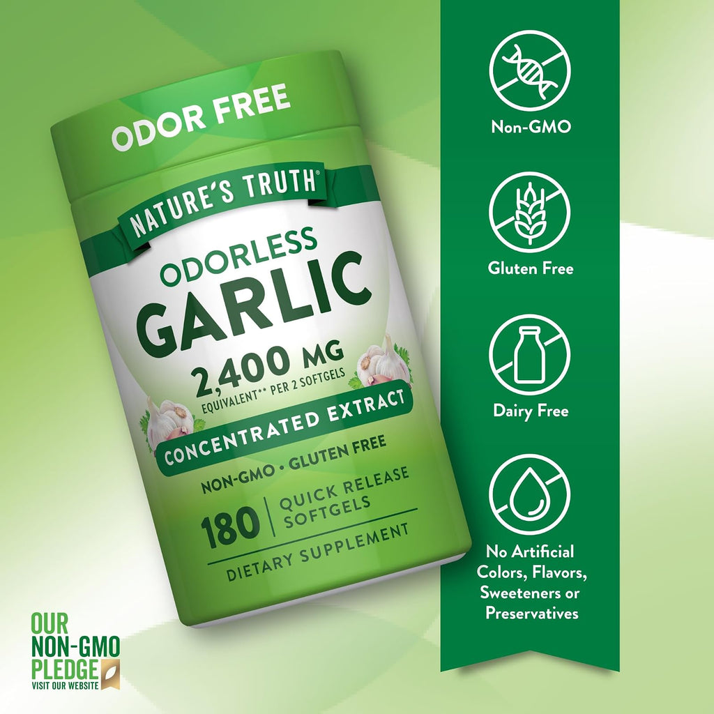 180 softgels of garlic extract