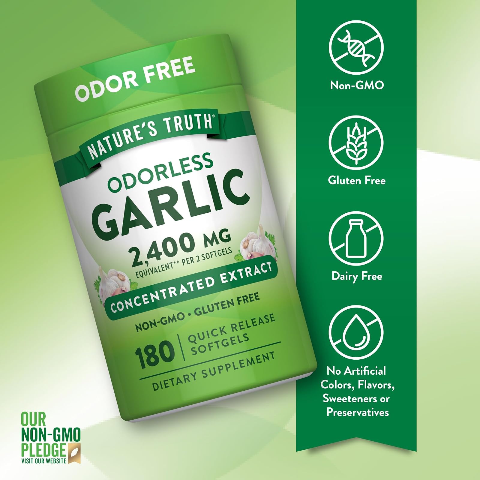 180 softgels of garlic extract