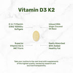 180 softgels of Vitamin D3 K2