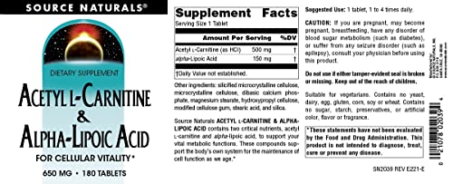 180 tablets of acetyl l-carnitine