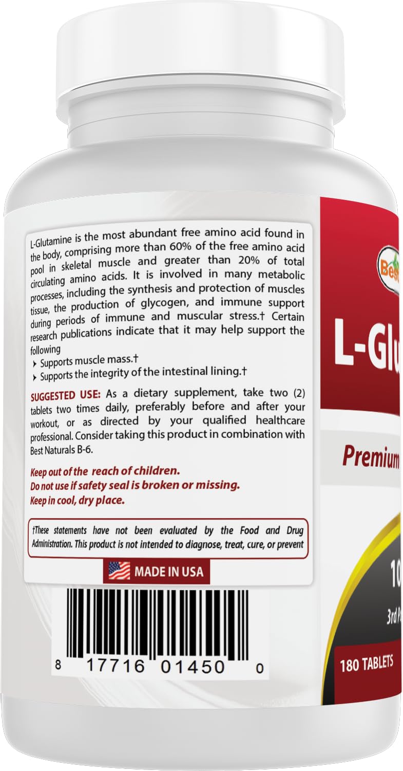 180 tablets of l-glutamine