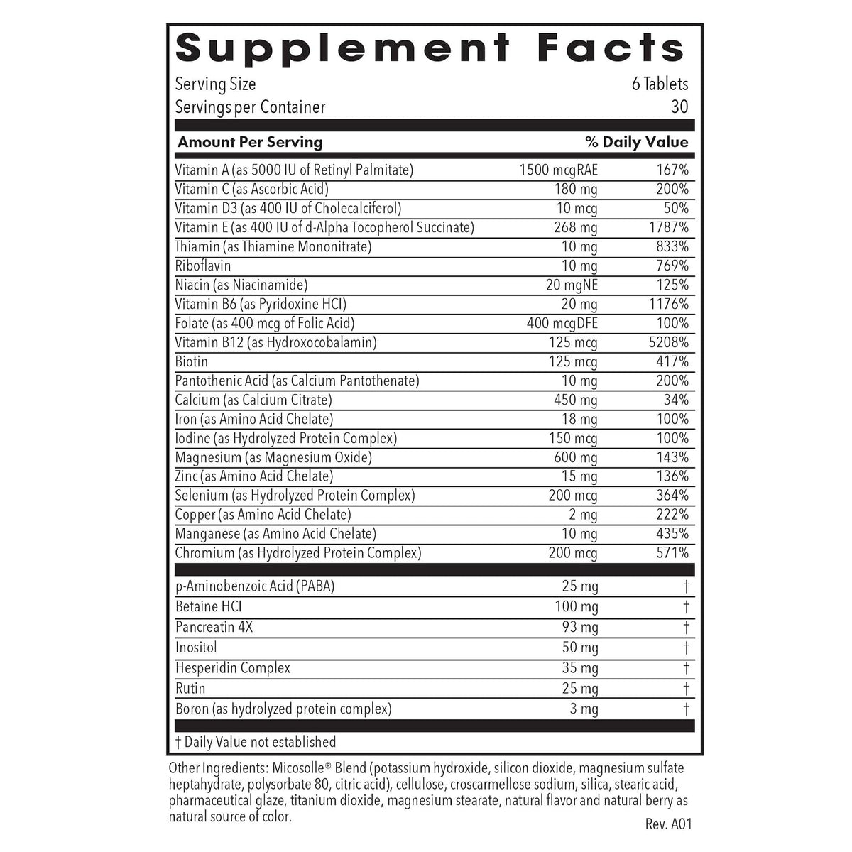 180 tablets of women's multivitamins