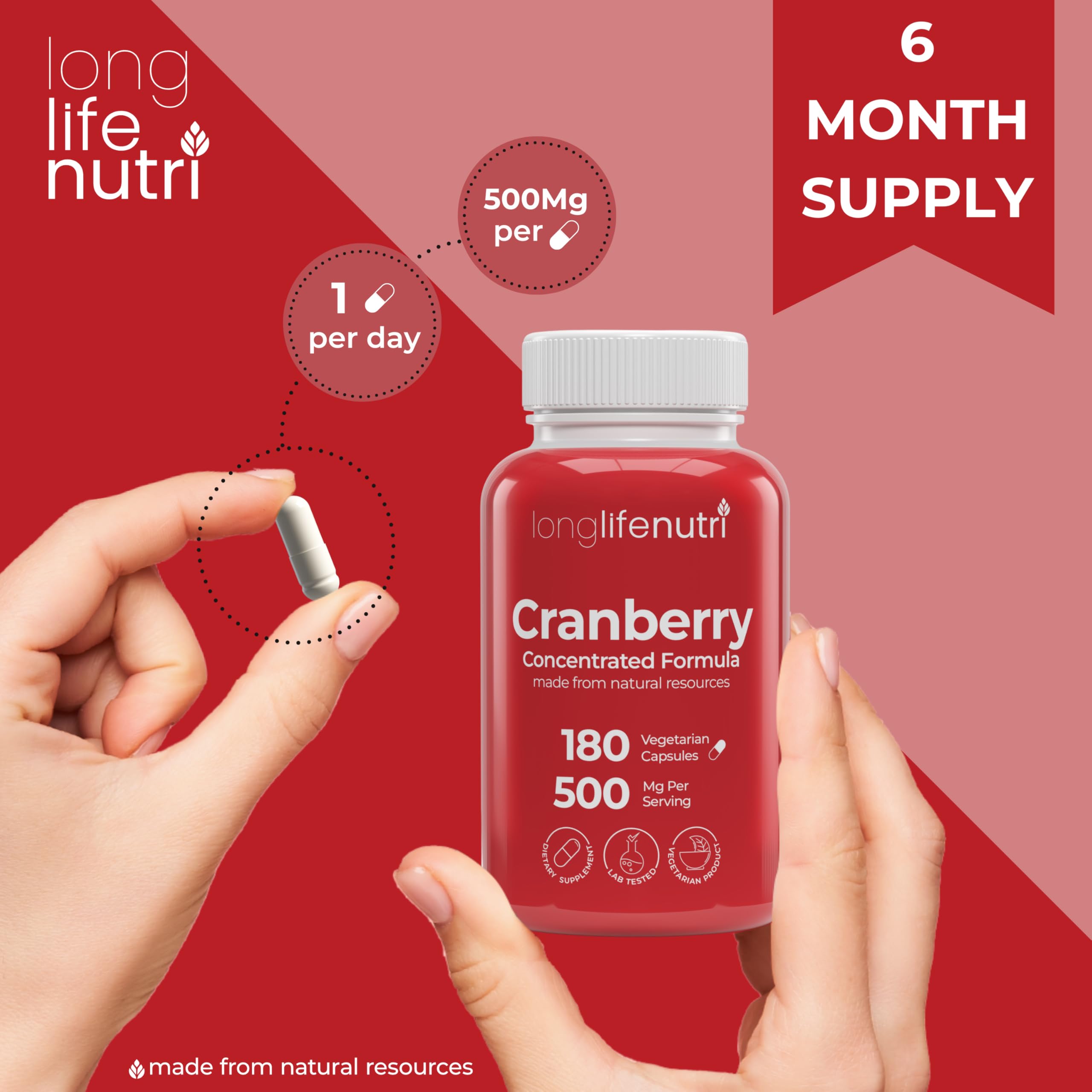 180 vegetarian capsules for convenience
