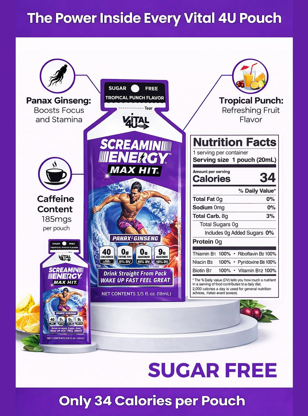 185 mg energy boost shots