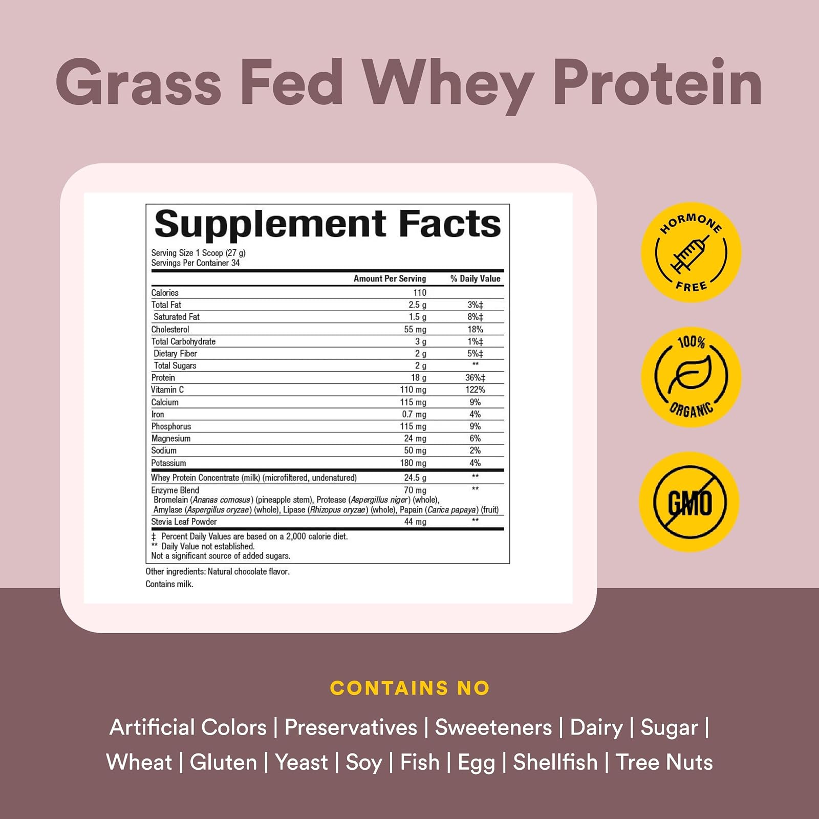 18g whey protein per serving