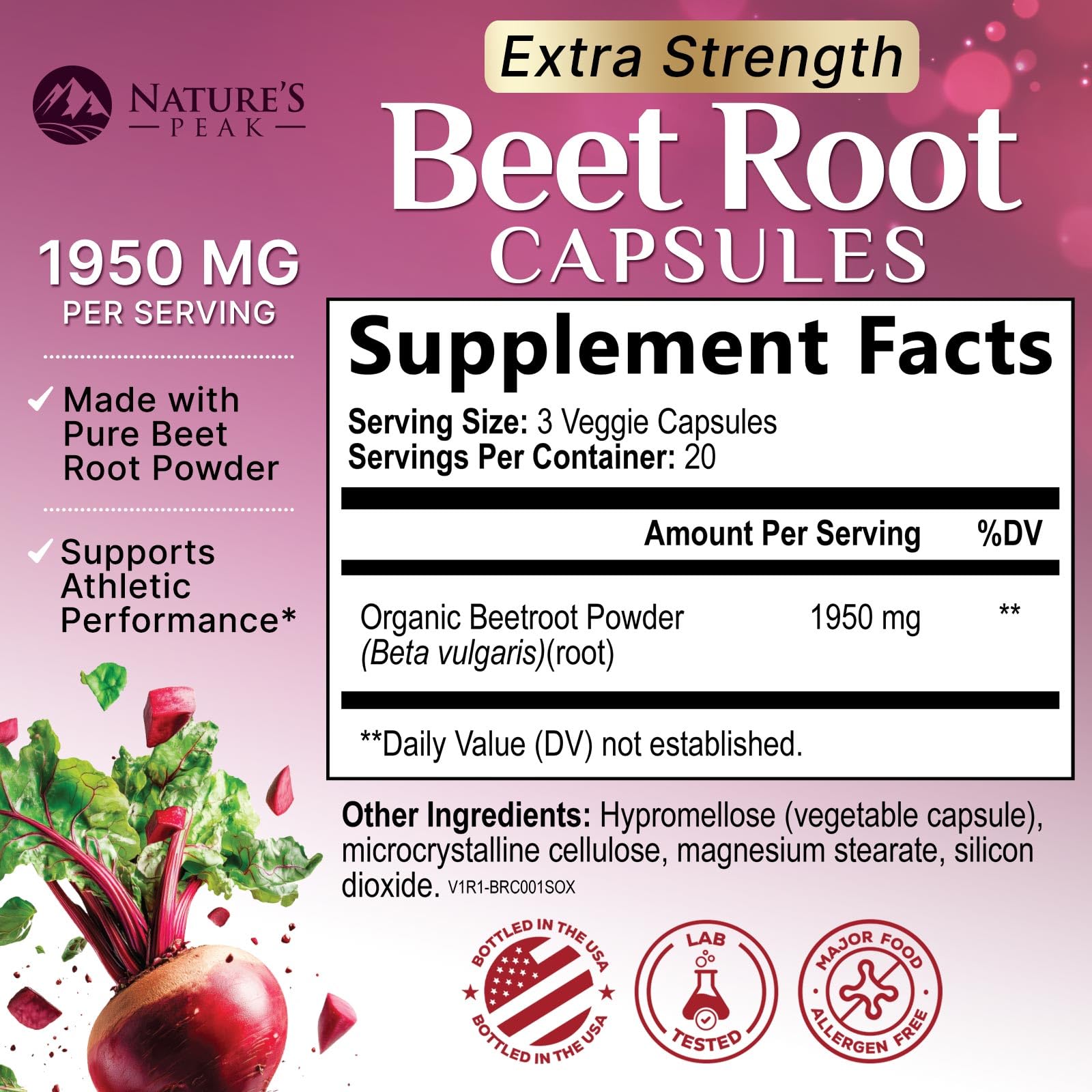 1950 mg beet root pre-workout