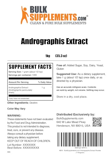 1g serving of andrographis extract