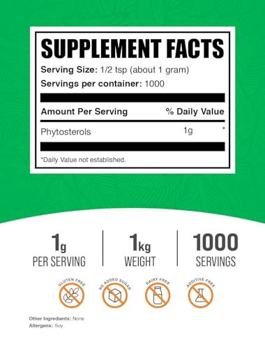 1g serving of phytosterols powder